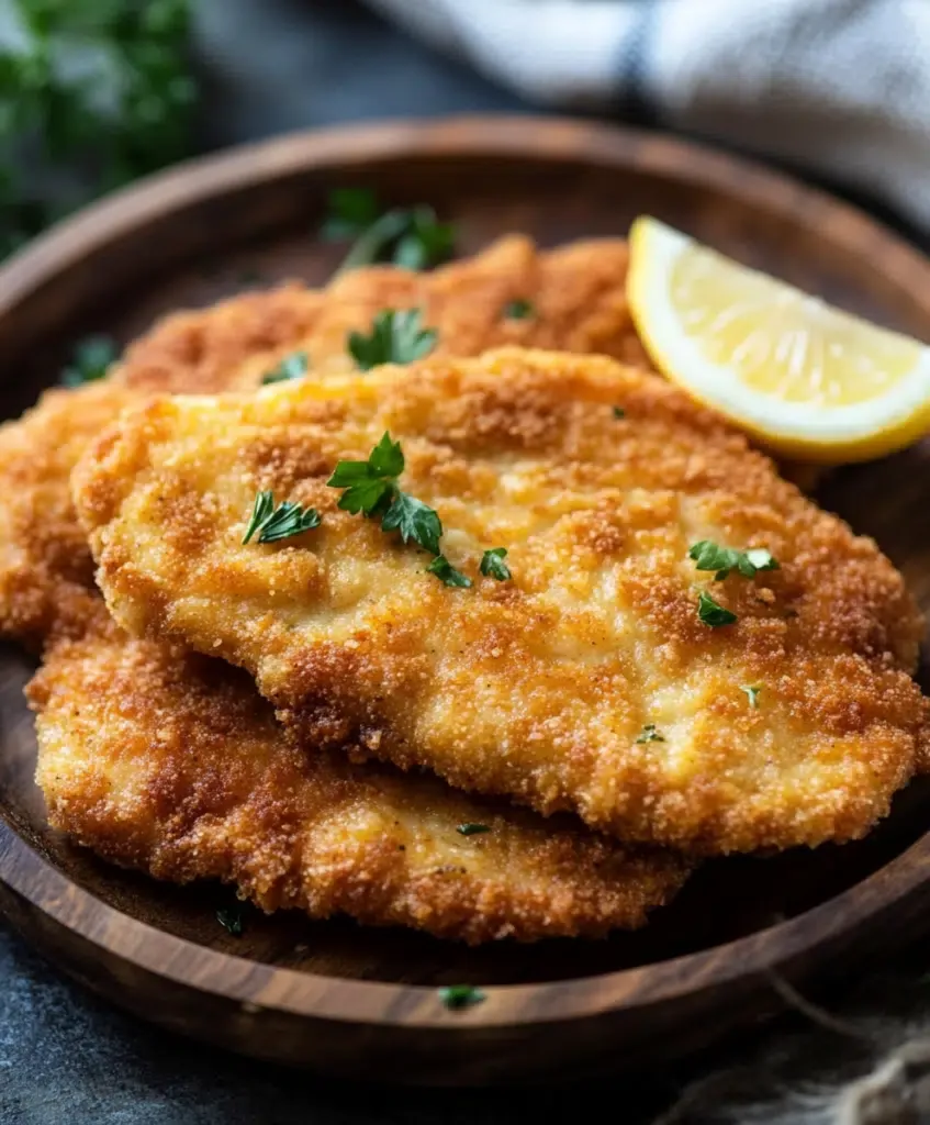 Paniertes Schnitzel Wiener Art aus der Heißluftfritteuse